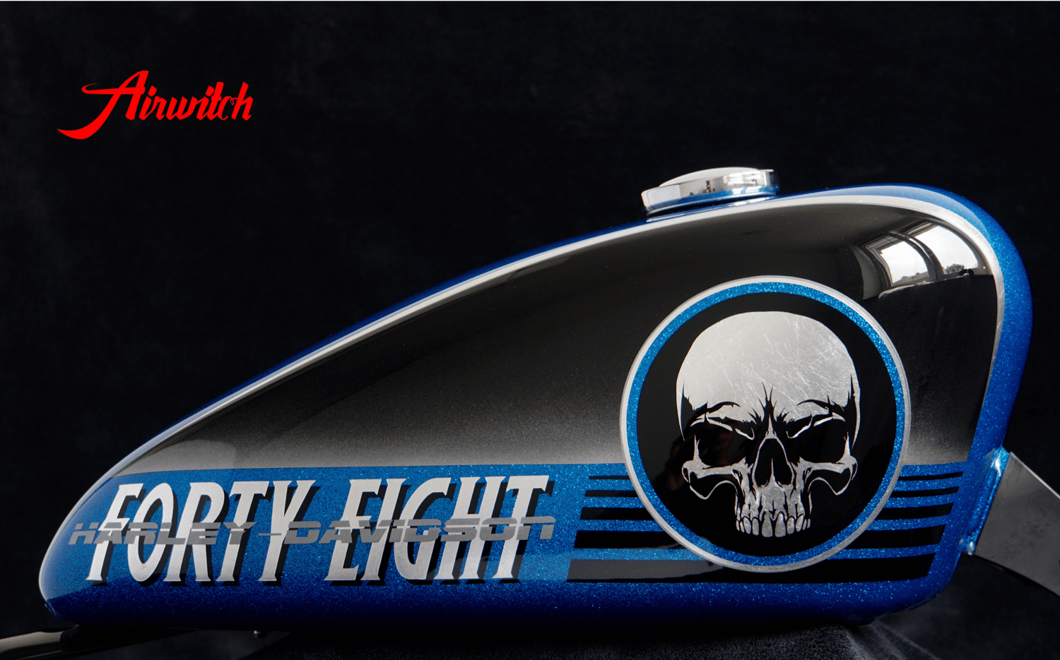 Blue-Metalflakes-Harley-Davidson-sportster-48-forty-eight-custom-paint ...